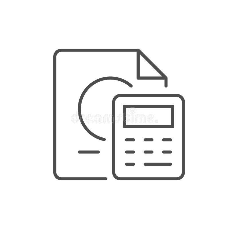 Financial Calculation Line Outline Icon Stock Vector - Illustration of ...