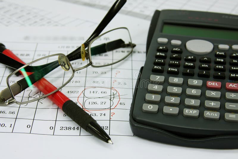 Financial calculator stock photo. Image of account, list - 48062530