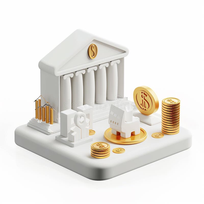 Financial Capital Markets Icon on White Background Stock Illustration ...