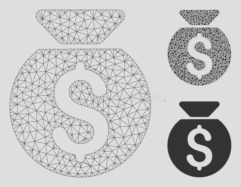 Financial Capital Vector Mesh Wire Frame Model and Triangle Mosaic Icon ...
