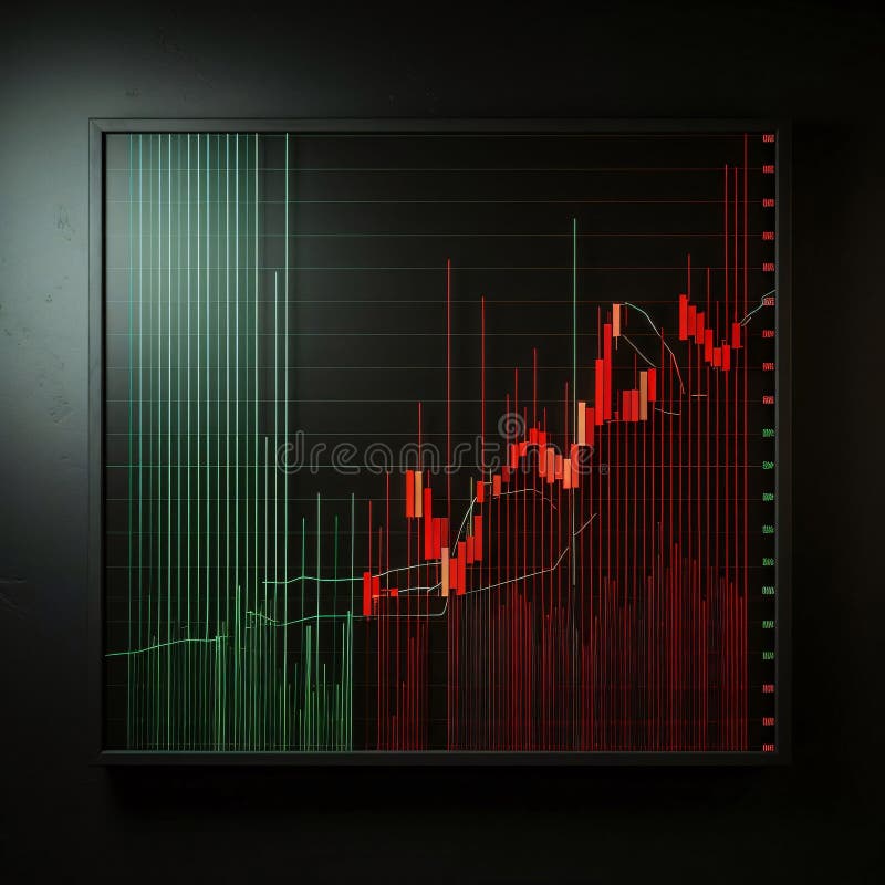 Financial Chart on Black Wall, Stock Market Concept, 3d Render Stock ...