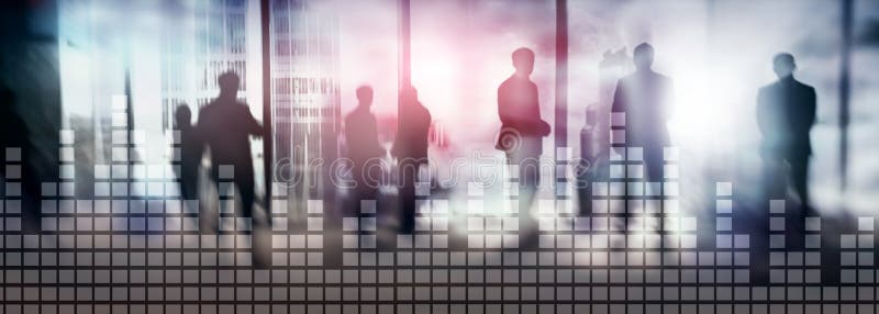 Financial Chart on Blurred Skyscraper Office Background Stock Image ...