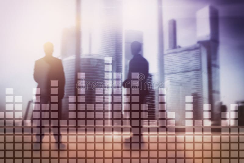 Financial Chart on Blurred Skyscraper Office Background Stock Photo ...