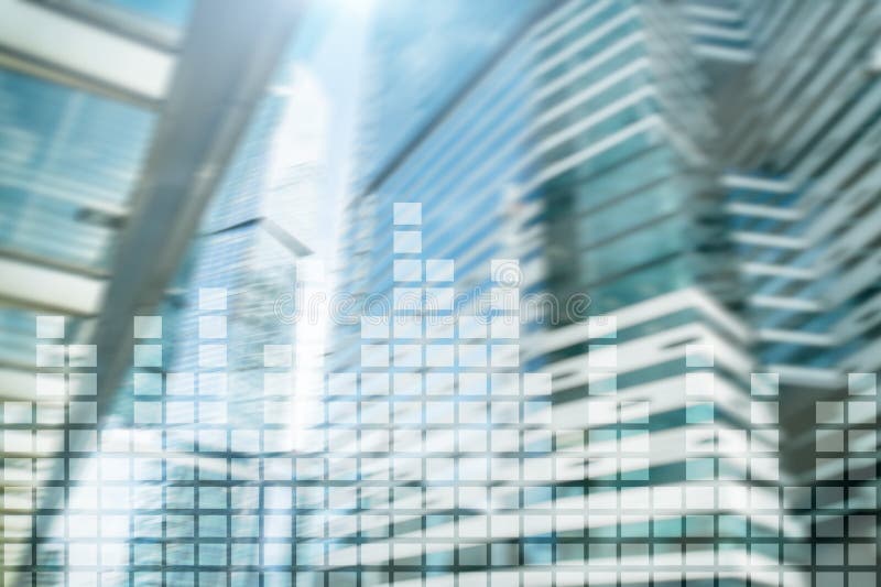 Financial Chart on Blurred Skyscraper Office Background. Stock Image ...