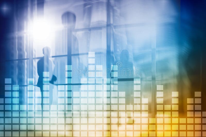 Financial Chart on Blurred Skyscraper Office Background Stock Photo ...