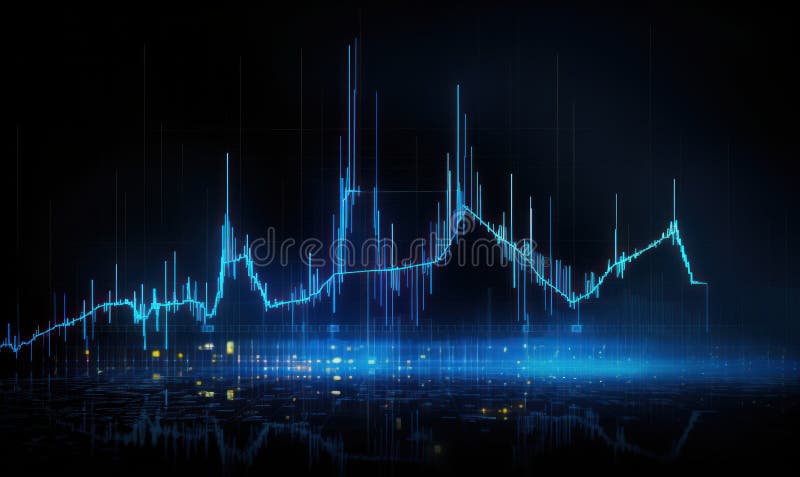 Financial Chart on Dark Background. Stock Market Concept Stock ...