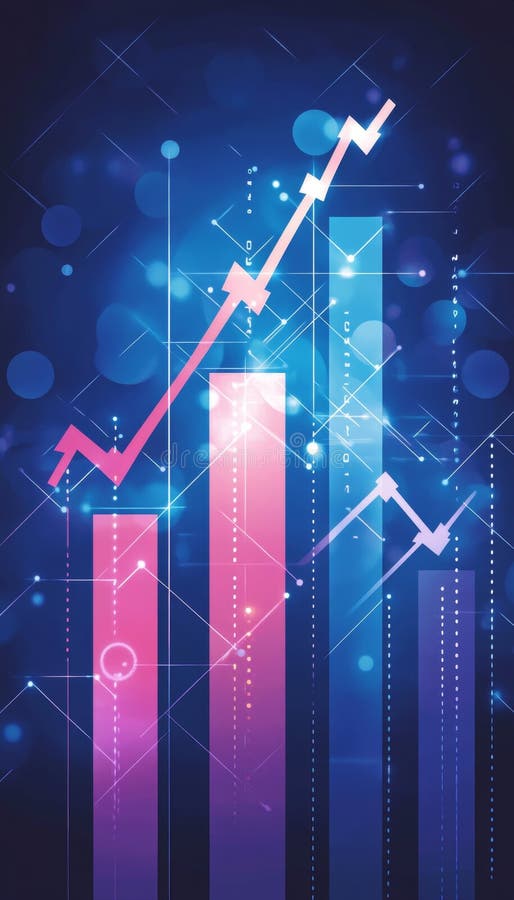 Financial Chart on Digital Background Growth, Lines, Arrows, and Data ...