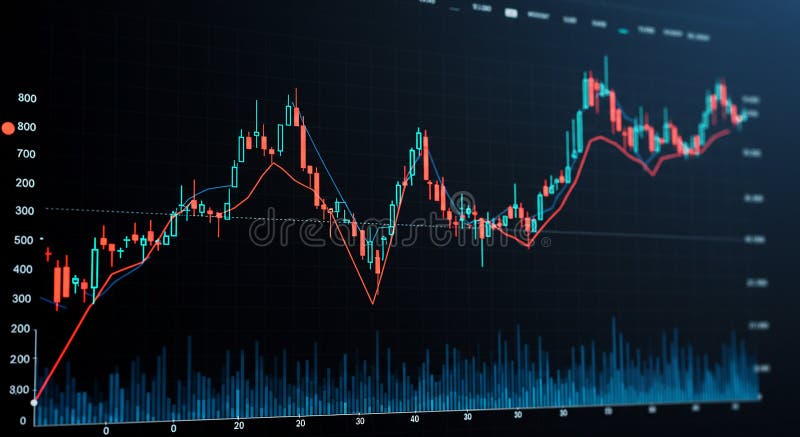 A Financial Chart Displaying Candlestick Patterns, with Red and Green ...