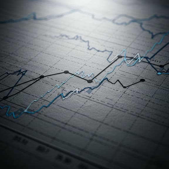A Financial Chart Displays Multiple Data Lines on a Textured Grid ...