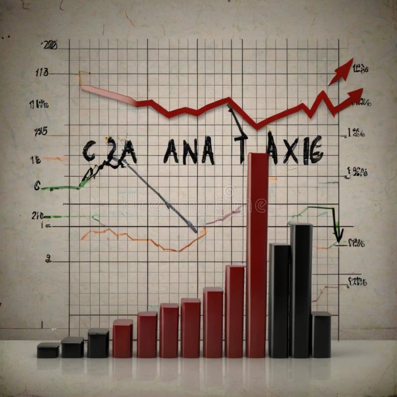 Financial Chart with Graph and Bar for Data Stock Illustration ...