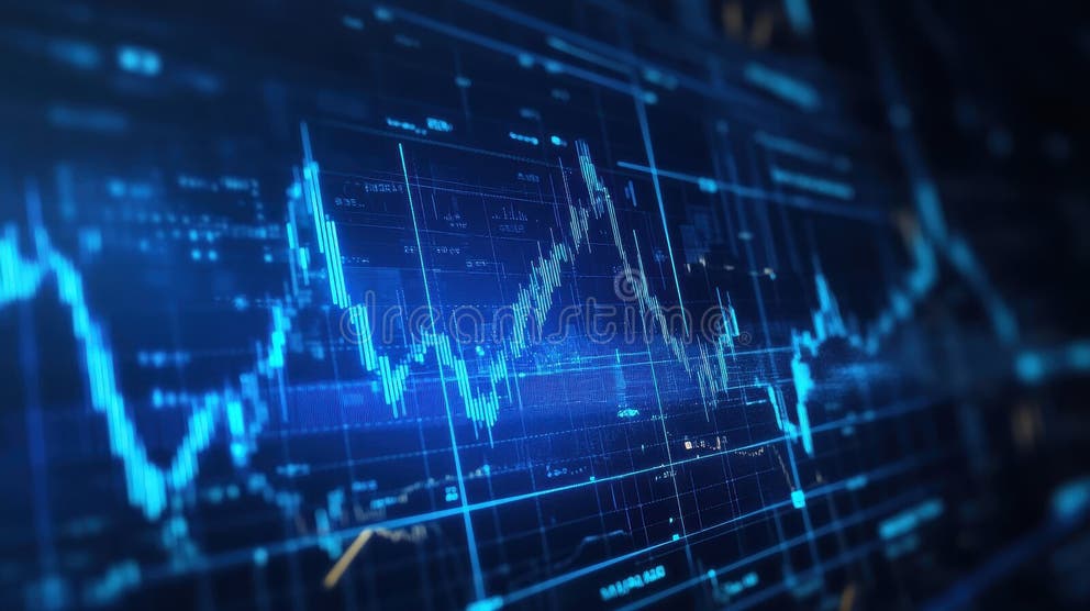 Financial Chart in Electric Blue: Data Visualization, Stock Market ...