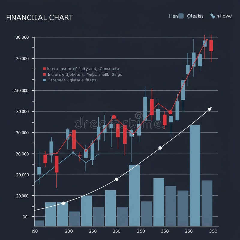 Candlestick Chart with Green and Red Bars Represents Stock Market Data ...