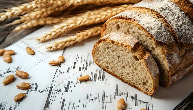 Financial Chart and Grain Bread and Flour Stock Image - Image of ...
