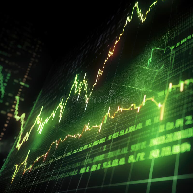 Financial Chart and Graph Concept , Neon Light and Futuristic ...