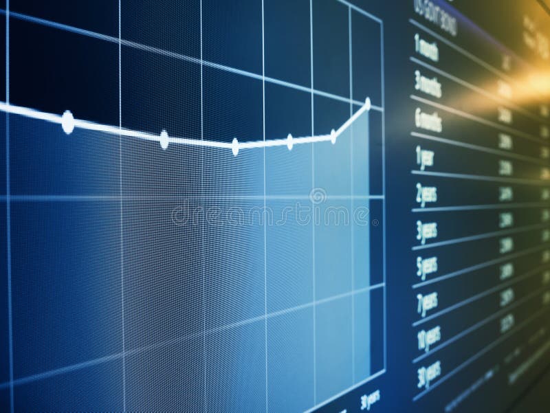 Financial Chart Graph Data on Digital Screen Business Investment ...