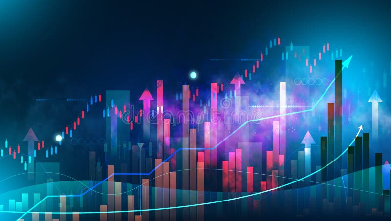 Financial Chart with Growing Indicators, Growth Dynamics in Business ...