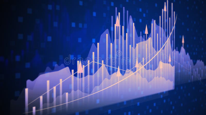 Financial Chart with Growing Indicators, Growth Dynamics in Business ...