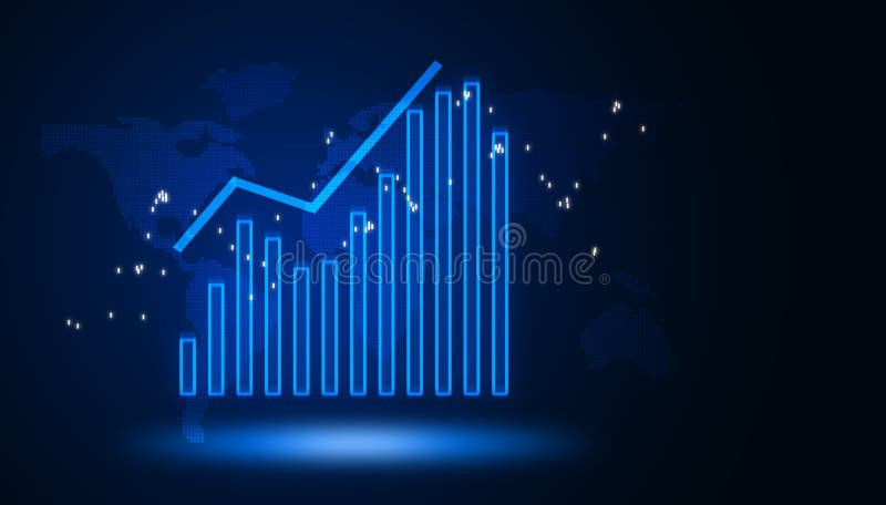 Financial Chart with Growing Indicators, Growth Dynamics in Business ...