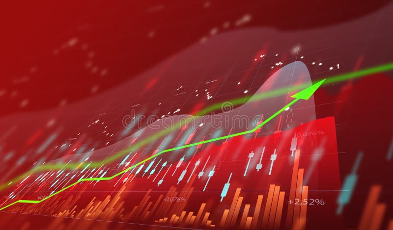 Financial Chart with Growing Indicators, Growth Dynamics in Business ...