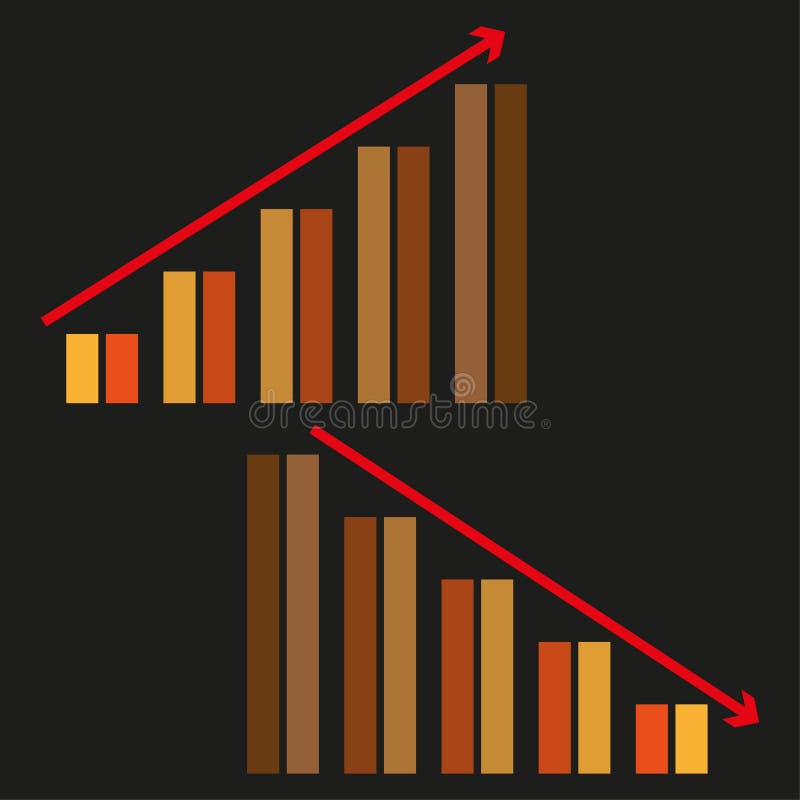 Financial Chart Illustration. Declining Graphic Concept. Red Arrow ...