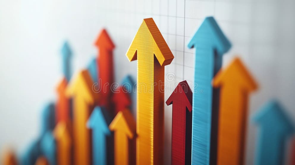 Financial Chart with Interweaving Arrows Going Up Stock Illustration ...