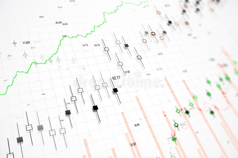 Financial Chart Showing Upward Trend with Candlestick Patterns. 3D ...