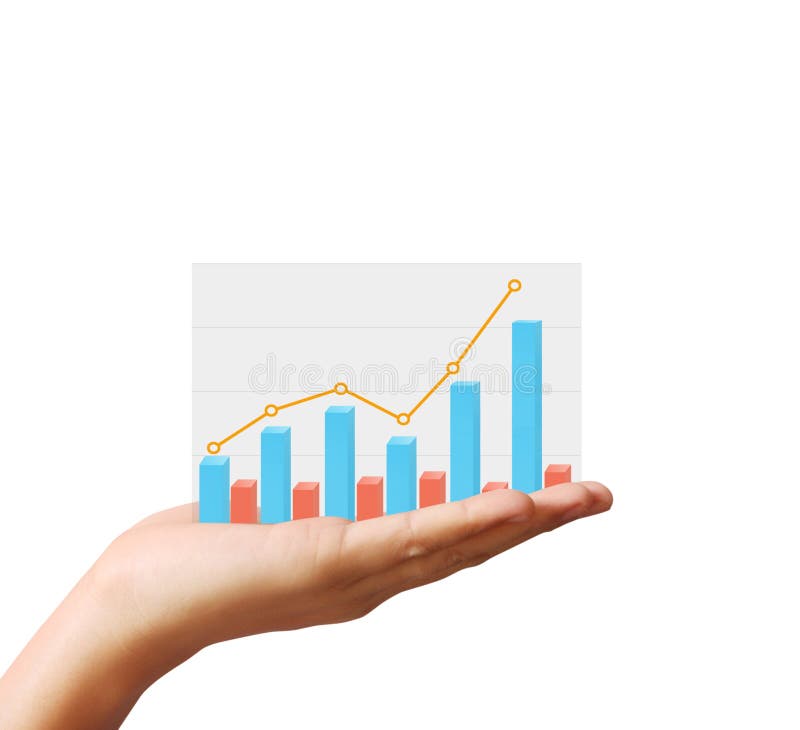 Financial Chart Symbols Coming from Hand Stock Image - Image of capital ...