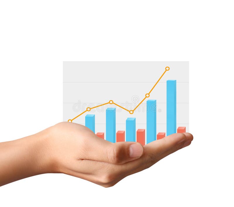 Financial Chart Symbols Coming from Hand Stock Photo - Image of ...