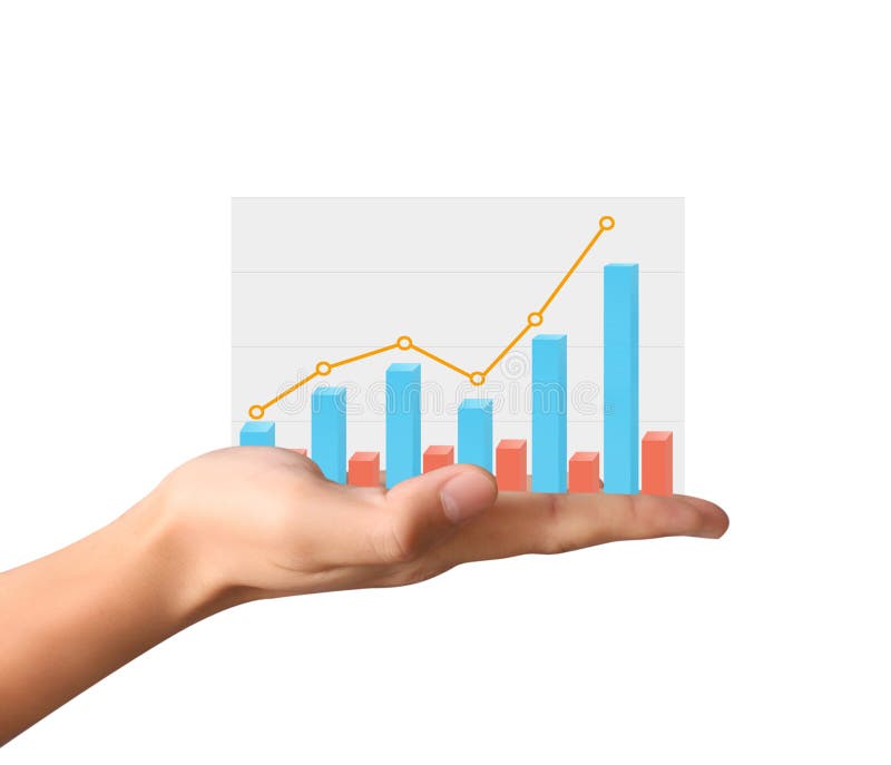 Financial Chart Symbols Coming from Hand Stock Photo - Image of ...