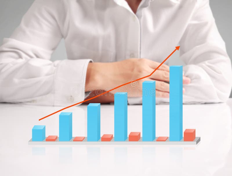 Financial Chart Symbols Coming from Hand Stock Image - Image of design ...