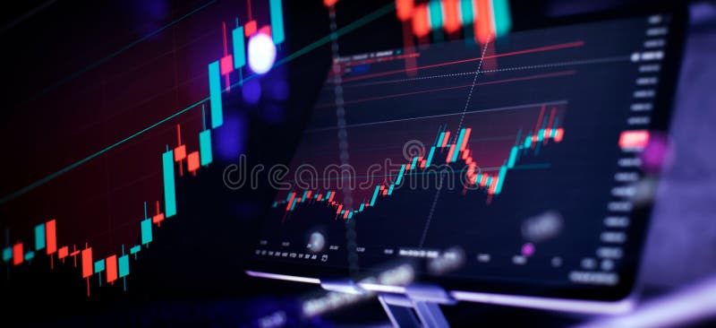 Financial Chart with Up Trend Line Graph. Wealth Management with Risk ...