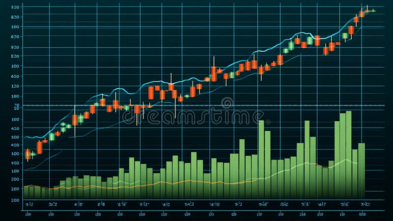 Financial Chart with Uptrend Line Graph, Indicating Market Growth and ...