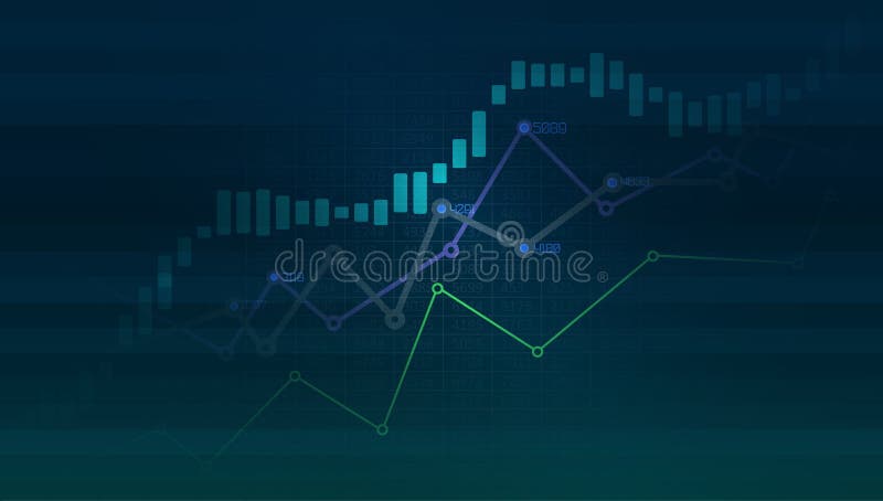 Financial Chart with Uptrend Line Graphs and Candlesticks Stock Vector ...