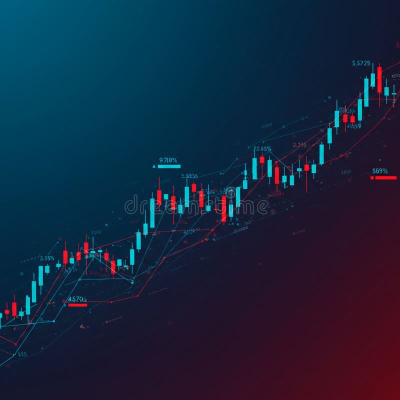 Financial Chart Visualization with a Blue and Red Color Scheme ...