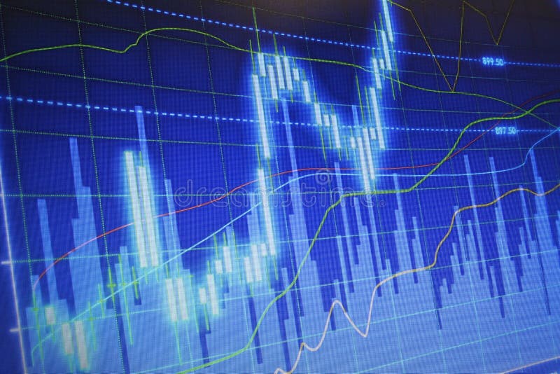 Financial Charts on the Big Scoreboard Stock Image - Image of increase ...