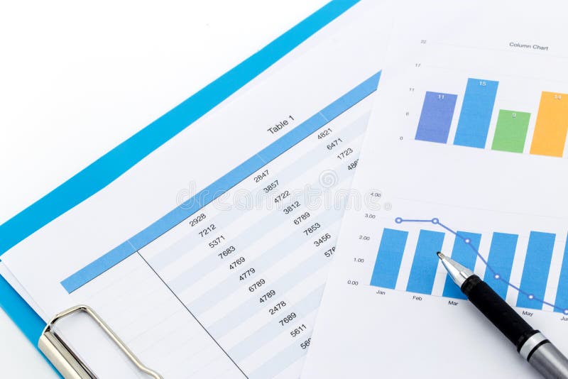 Financial Charts and Business Graph Stock Photo - Image of company ...