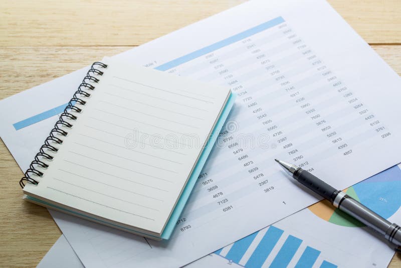 Financial Charts and Business Graphs, Note and Pen Stock Photo - Image ...
