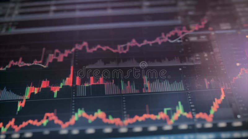 Financial Charts on Computer Screen Stock Video - Video of computer ...