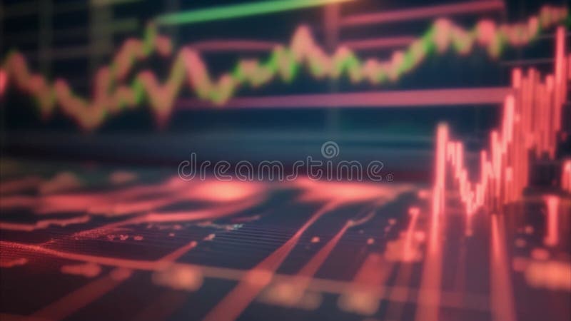 Financial Charts and Graphs Displayed on Multiple Screens Stock Footage ...