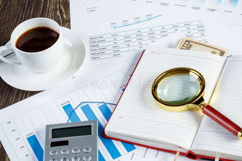 Financial Charts and Graphs on the Table Stock Photo - Image of chart ...