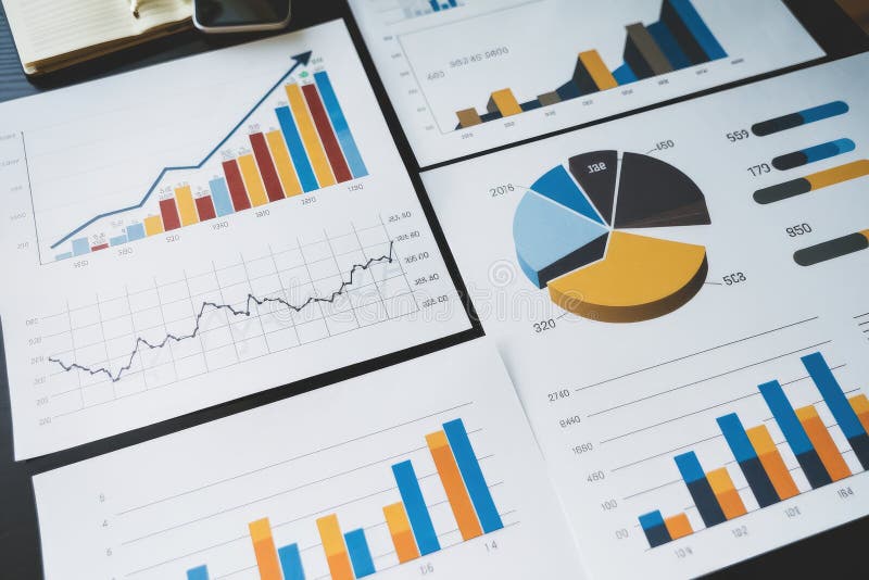 Financial Charts Showing Positive Growth and Business Success Stock ...