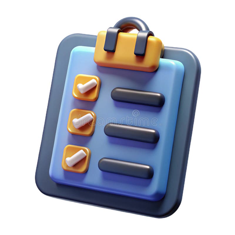 Financial Checklist 3D Icon Stock Illustration - Illustration of ...