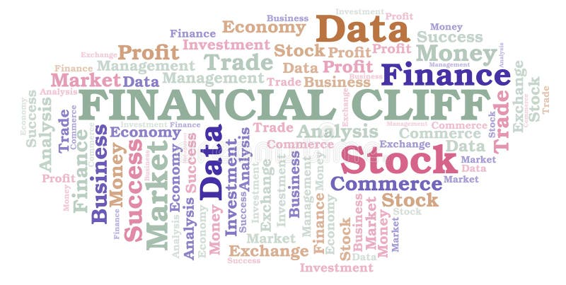 Financial Cliff Word Cloud. Stock Illustration - Illustration of cloud ...