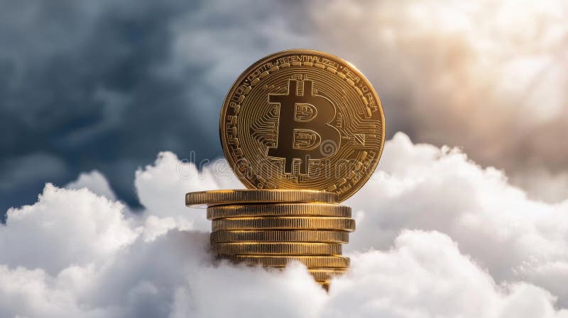 Financial Cloud Computing Concept with Cryptocurrency Integration Stock Illustration ...