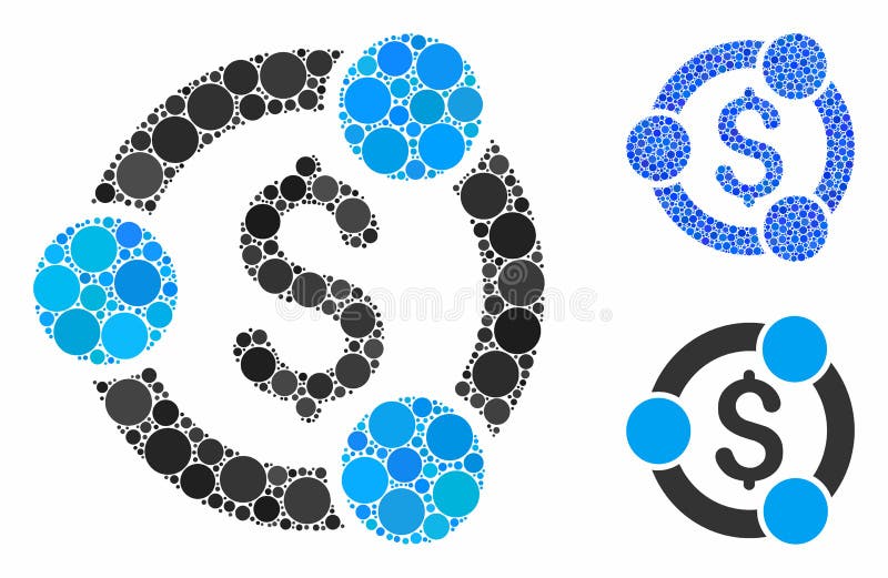 Financial Collaboration Mosaic Icon of Circle Dots Stock Illustration ...