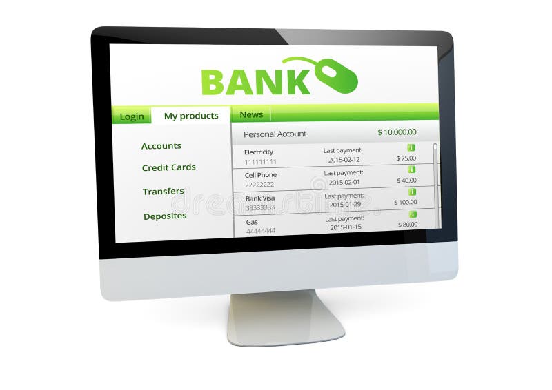 Financial computer stock illustration. Illustration of online - 53098157