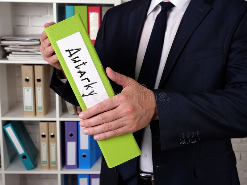 Financial Concept about Autarky with Inscription on the Page Stock ...