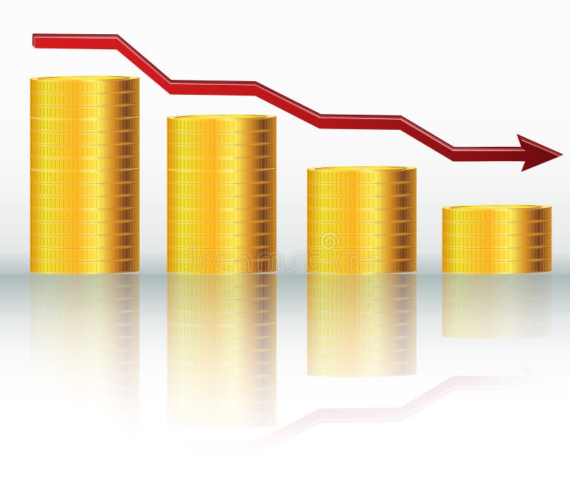 Financial Concept, Declining Graph Stock Vector - Illustration of loss ...