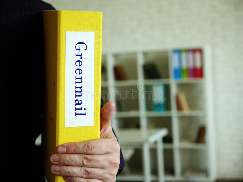 Financial Concept about Greenmail with Sign on the Page Stock Image ...