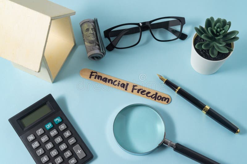 Financial Concept with a Hand Writing Financial Freedom on Ice Cream ...